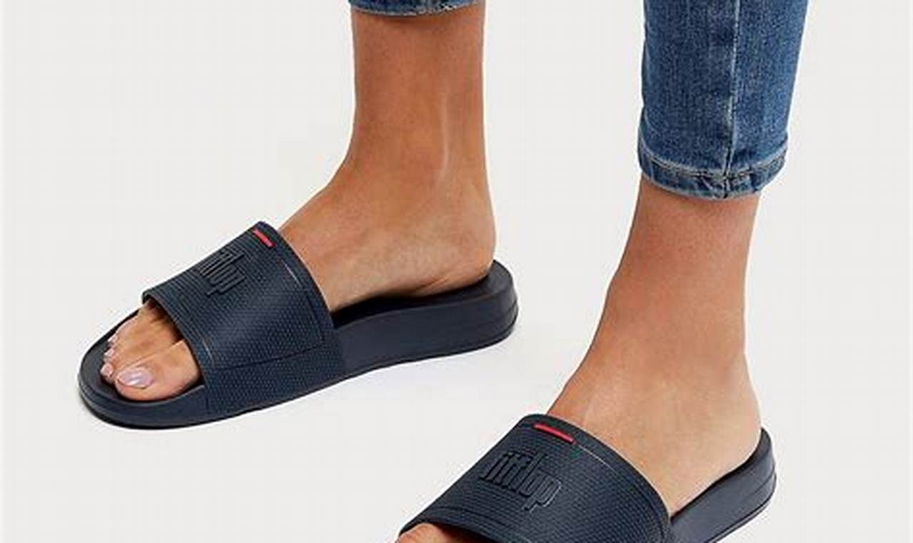 Stylish and Comfortable: Navy Blue Slides for Women