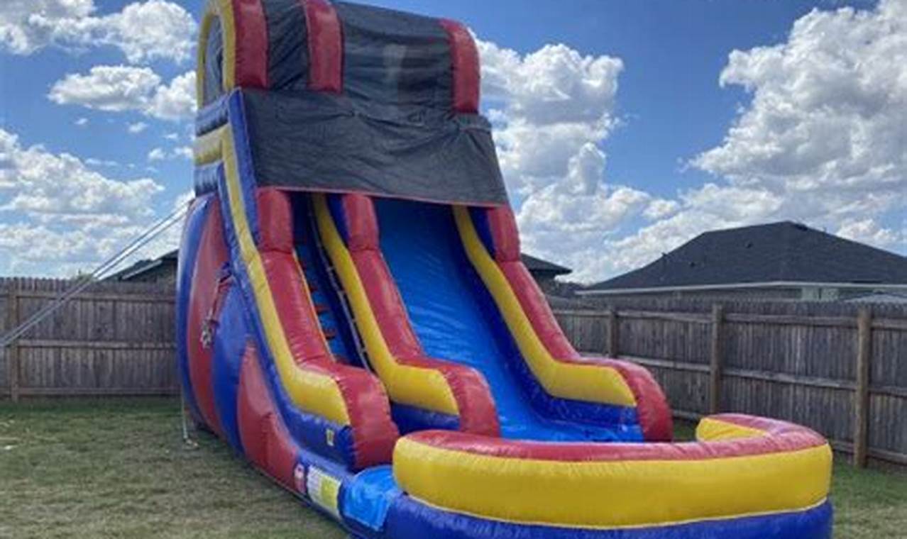 Experience Unforgettable Thrills on the Towering 18 ft Water Slide!